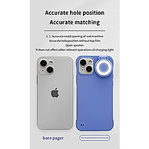 Selfie Ring Light Flip Phone Case, Flashlight Selfie Ring Light for iPhone 11/ iPhone 12 / iPhone 13/ iPhone 14, with Three Ring Light Modes, Anti-Scratch Full-Body Slim and Lightweight