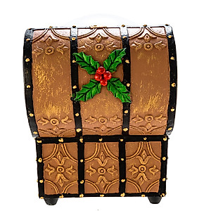 Kurt S. Adler J3259 100mm Wind-Up Musical Santa Water Globe in Treasure Chest