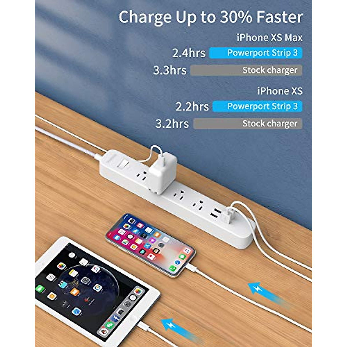 15ft Braided Power Strip Surge Protector with USB Ports, NTONPOWER Flat Plug Power Strip with Long Extension Cord, 4 Outlet 4 USB Desktop Charging Station, 1700 Joule, Circuit Breaker, for Home Office