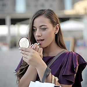 ZOORON Sister Gifts from Sister Brother, Sisters Birthday Gift Ideas, Rose Gold Compact Mirror with Treasured Message for Birthday, Christmas, Graduation and Special Celebration