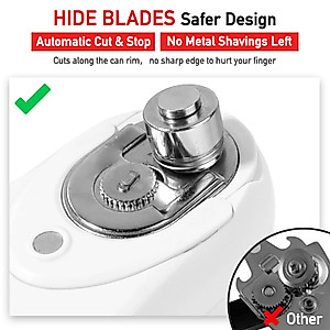 Electric Can Opener, Open Any Can Shape with One Press, Smooth Edge, Food-Safe and Battery Operated Can Opener Electric for Kitchen