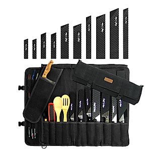 Chef Sac Elite Chef Knife Roll Bag with 10-Pack Knife Guards Included