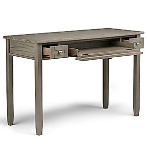 SIMPLIHOME Warm Shaker SOLID WOOD Rustic Modern 48 inch Wide Home Office Desk, Writing Table, Workstation, Study Table Furniture in Distressed Grey with 2 Drawers