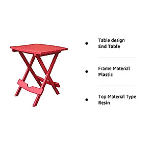 Adams Manufacturing 8500-26-3700 Plastic Quik-Fold® Side Table, Cherry Red