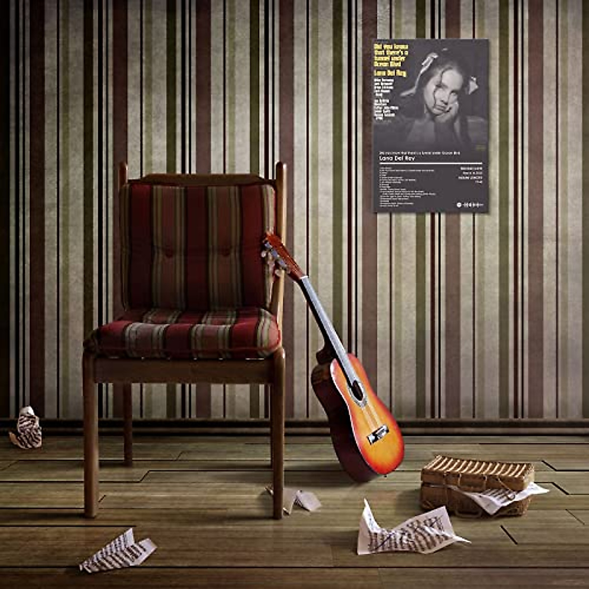 ADILAIDUN Pop Record Did you know that there's a tunnel under Ocean Blvd Album Cover Posters Music Collection Disc Wall Art Print Canvas Posters 12x18inch（Unframed 30x45cm Lana Del Rey）