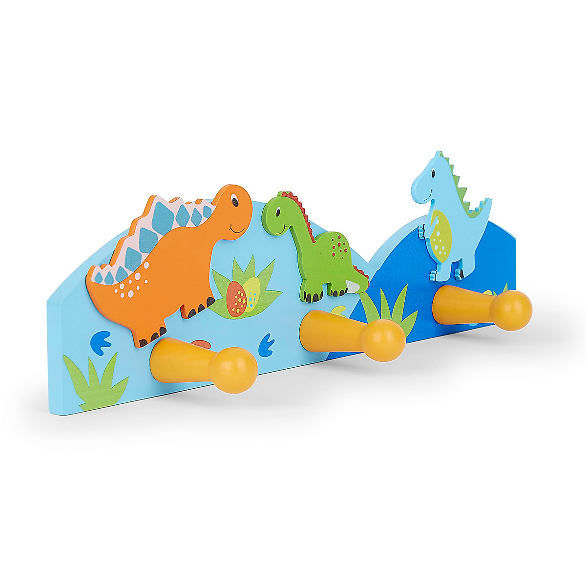 Kids Dinosaur Themed Coat Hook Wall Hooks for Boys Nursery or Bedroom