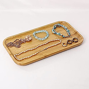 Bamboo Vantity Tray, Bamboo Counter Tray 12 x 6 x 0.75 inch, Vantity Tray for Dresser Tops, Toilet Tank Top Tray for Organizing and Decor Display