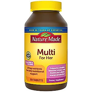 Nature Made Multivitamin for Her, Dietary Supplement for Daily Nutritional Support, 300 Tablets, 300 Day Supply