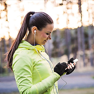 OZERO Winter Warm Gloves 3M Thinsulate Fingerless Convertible Mittens Insulated Polar Fleece Windproof for Running/Cycling/Walking Dogs Thermal for Man and Women (Small,Black)