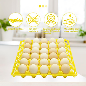 Ecjiuyi 8 Pack Bulk Egg Tray,Reusable Plastic Egg Holder,Durable Egg Cartons,Stackable 30-Egg Crates for Home Chicken Farmers Transportation Storing Sharing Selling Fresh Eggs