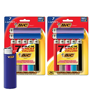 BIC Maxi Pocket Lighter, Classic Collection, Assorted Unique Lighter Colors, 14 Count Pack of Lighters