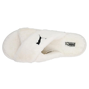 Puma Womens Fluff X Strap Logo Slide Athletic Sandals Casual - Off White - Size 7 M