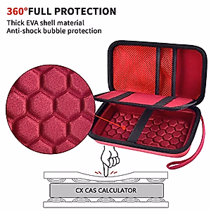 Graphing Calculators Case Compatible with Texas Instruments TI-84 Plus/TI-83 Plus CE Color Calculator, Storage Holder for TI-89/for Casio fx-9750GIII for TI-30XS for Cables, Pens, Pencil-Red,Box Only