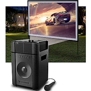ION Projector Bluetooth 30-150" Battery Indoor-Outdoor-Karaoke-Speaker HDMI (Renewed)