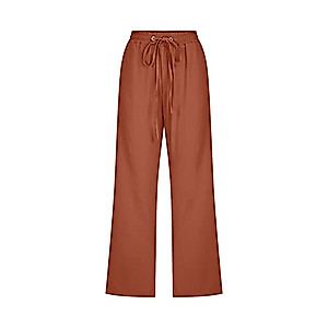 Find Orders Placed Capris for Women Drawstring Elastic Waisted Casual Comfy Trousers Wide Leg Loose Summer Capri Pants with Pockets 2023 Orders to Be Delivered Today Coffee L