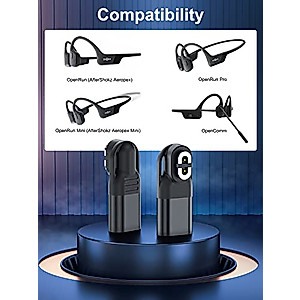 seynli [Twin Pack] USB C Adapter Charger Converter for Aftershokz Headphones Charger, Compatible with Shokz Aeropex, OpenRun, OpenRun Pro, OpenRun Mini, OpenComm, for Aftershokz Charging Cable