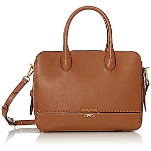 Calvin Klein Sophia Micro Pebble Leather Satchel, Caramel