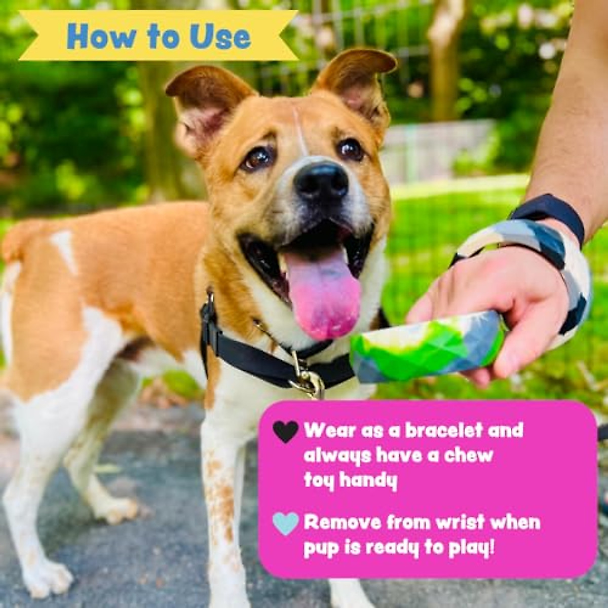 Sweet Paws Chunky Teething Rings for Dogs, Bracelet Food Grade Silicone Puppy Chew Toys for Large Puppies, Durable Dog Ring Toy for Medium Large Dogs, Puppy Teething Chews - Pink Lemonade