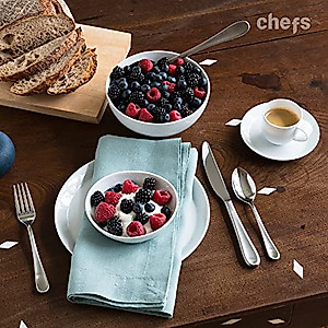 Chefs 18/10 Stainless Steel 44pc Flatware Set, Service for 8, Mesa Satin