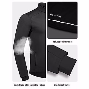 Przewalski Cycling Bike Jackets for Men Winter Thermal Running Jacket Windproof Breathable Reflective Softshell Windbreaker