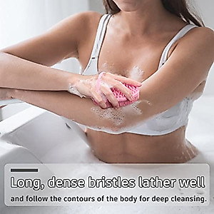 FREATECH 2-Pack Silicone Body Brush - Built-in Loop Handle, Dual-sided Bath Shower Brush Body Scrubber Exfoliator for Deep Cleansing and Massage, Easy to Hold and Hang,Hygiene and Long-lasting