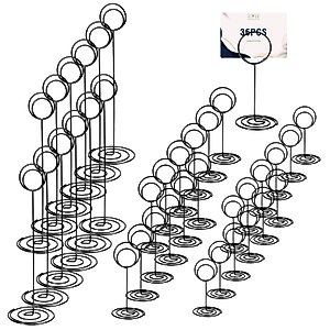 36 Pcs Table Number Holders 3 Size Black Place Card Holders Name Numbers Memo Note Cards Table Picture Holders Wire Photo Holder Clip Table Card Holder Stand for Wedding Anniversary Party Centerpieces