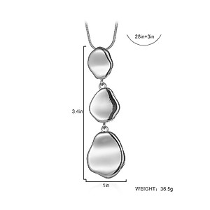 welbijoux Long Lariat Chain Necklace 18K Gold Plating 3 Special Shape Y Bar Pendant Necklace for Women