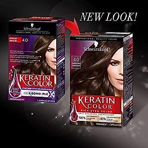 Schwarzkopf Keratin Color Permanent Hair Color Cream, 4.0 Cappuccino, 1 Count