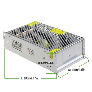 ALITOVE DC 12V 20A 240W Power Supply Transformer Switch AC 110V / 220V to DC 12V 20amp Switching Adapter Converter LED Driver for LED Strip Light CCTV Camera Security System