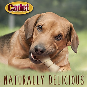 Cadet Premium Grade Beef Hide for Dogs, Long Lasting Rawhide Knotted Bones Single Ingredient Dog Chews, 4"-5" Dog Bones, 1 Pound