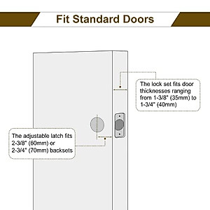 HOSOM 6 Pack Passage Door Handles Interior Door Levers for Hallway, Closet Doors Heavy Duty No Locking Door Handle Set, Satin Nickel Finished with Square Plate