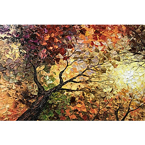 Tiancheng Art,24x48 Inch Modern Hand-Painted Tree Art Oil Painting Acrylic Abstract Wooden Frame Canvas Wall Art for Living Room Bedroom Office Hanging Art Residence Decorations