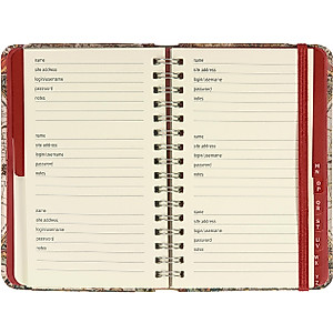 Old World Internet Address & Password Logbook (removable cover band for security)