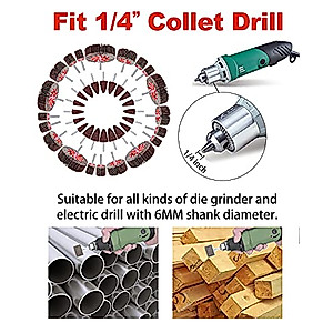 40 Pack 1/4" Abrasive Flap Wheel Sander Set, Rocaris 80 Grit Aluminum Oxide Flap Wheels Cone Shape Sanding Wheel