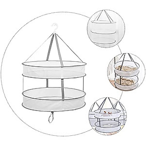 Homoyoyo 2pcs Holder Organizer Swimsuit Round Underwear -Tiers cm Windproof Clothes for Mesh, Tier Collapsible - Dryer Foldable Net Sweater Mesh Sweaters Hanger Multipurpose Rack Socks