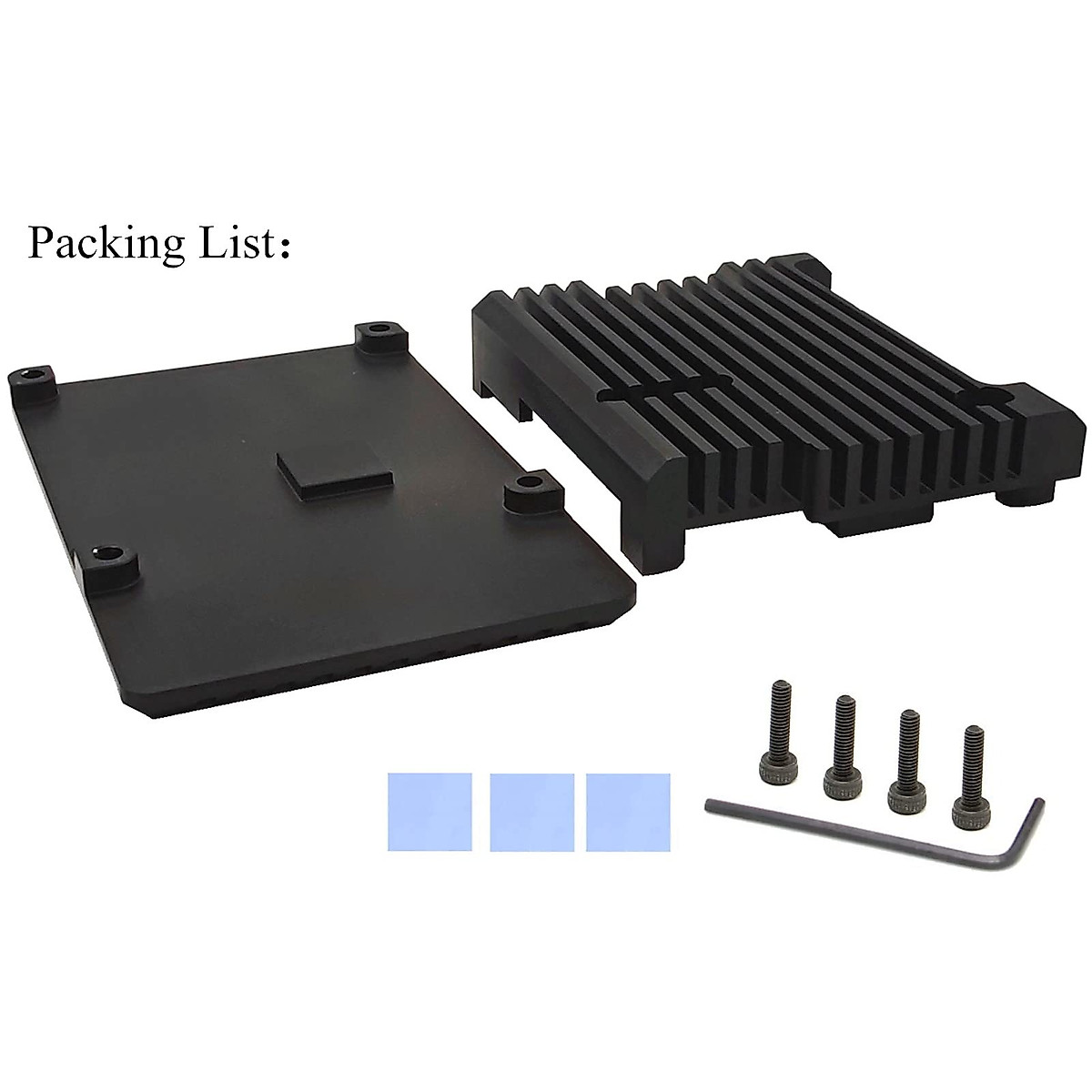 Raspberry Pi 3 Model B+ Aluminum Case Metal Shell Black Enclosure Compatible with Raspberry Pi 3 Model B