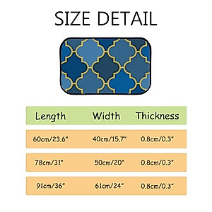 Mosaic Tile Moroccan Motif Soft Area Rugs Indoor Outdoor Floor Mat Non Slip Carpet for Living Room Bedroom Dining Room Classroom Entrance 20" x 31"