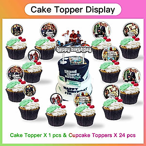 GTA Party Supplies Decorations Cake Topper Birthday Backdrop Background Decor
