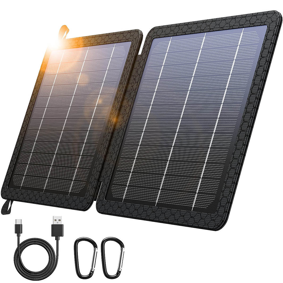 BLAVOR Solar Charger Power Bank Plus 10W Portable Solar Charger(5V/2A Max)