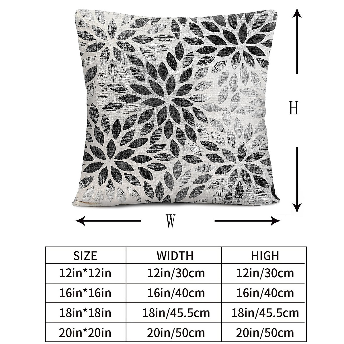 Snycler Dahlia Pillow Covers 18x18 Inch Set of 2 Summer Rust Geometric Flower Outdoor Decorative Throw Pillows Farmhouse Rust Black Pillow Case Linen Square Cushion Cover for Home Sofa Living Room