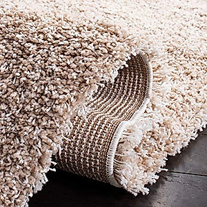 SAFAVIEH California Premium Shag Collection 8'6" Square Beige SG151 Non-Shedding Living Room Bedroom Dining Room Entryway Plush 2-inch Thick Area Rug