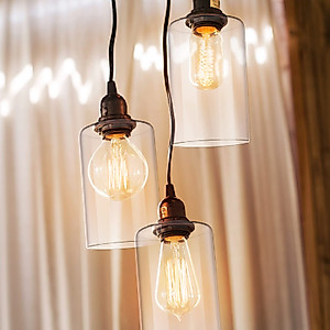 Skelang 2 Pcs Clear Glass Shade, Cylinder Glass Lamp Shade with 1-5/8" Fitter, Lampshade Replacement for Lighting Fixture, Chandelier, Table Lamps, Wall Lamp