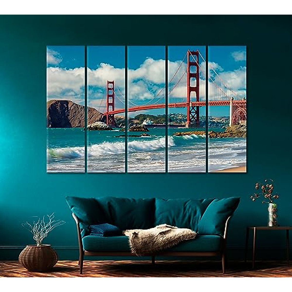 Golden Gate Bridge California USA Canvas Print 3 Panels / 36x24 inches