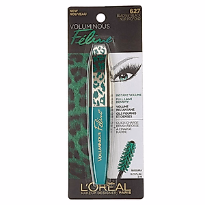 L'Oreal Paris Cosmetics Voluminous Feline Washable Mascara, Blackest Black, 1 Tube