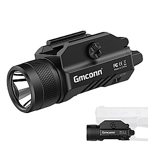 Gmconn 1250 Lumen Tactical Flashlight Pistol Light Rail Mounted LED Gun Light Strobe Weaponlight for Glock Pistol and Picatinny MIL-STD-1913
