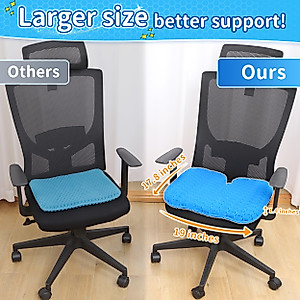 TITIROBA Gel Seat Cushions (Super Large) U-Shaped Soft Chair Pad with Non-Slip Cover for Hemorrhoids Tailbone Pain Pressure Relief Office Products Car Desk Wheelchair Pregnancy Yoga