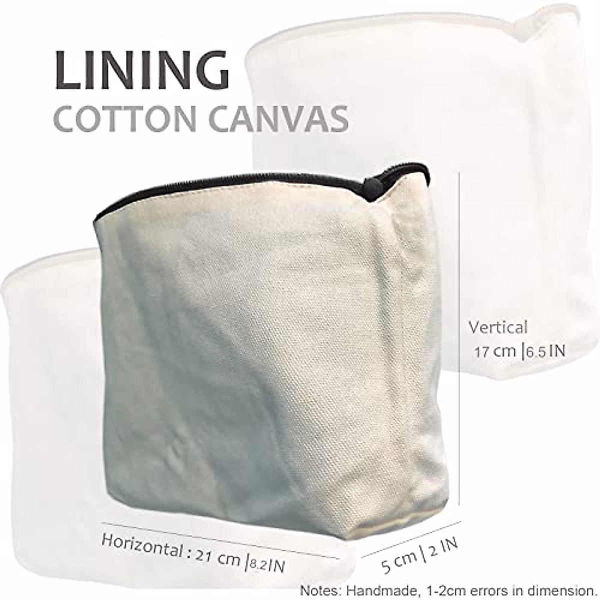 HAPPYHEIDI Women Checkered Corduroy Makeup Bag Cosmetic Pouch Purse Organiser, Canvas Lining, Cute Black White