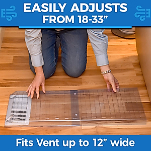 Eureka Air Under Furniture Magnetic Vent Extender, 1.0mm Thick Premium Material, Fits Floor Registers 10" and 12" Wide, Adjusts from 17" to 33" Long