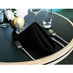 Utopia Home [24 Pack, Black] Cloth Napkins 17x17 Inches, 100% Polyester Dinner Napkins with Hemmed Edges, Washable Napkins Ideal for Parties, Weddings and Dinners