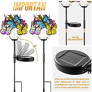 HTZNHXT Outdoor Solar Garden Butterfly Lights, Waterproof Butterflies Ground Lights, Multi-Color Changing LED Light for Yard, Garden, Deck, Lawn, Patio, Walkway Decor